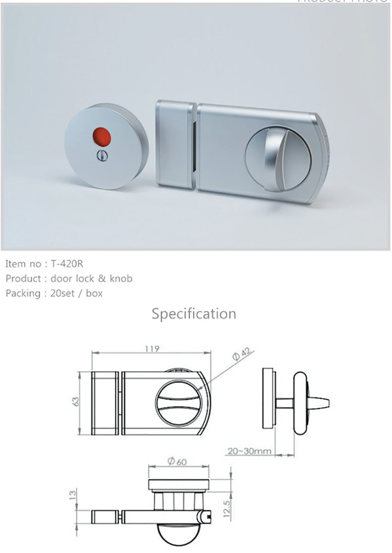 철물다나와 [큐비클 잠금쇠 T-420R 화이트]